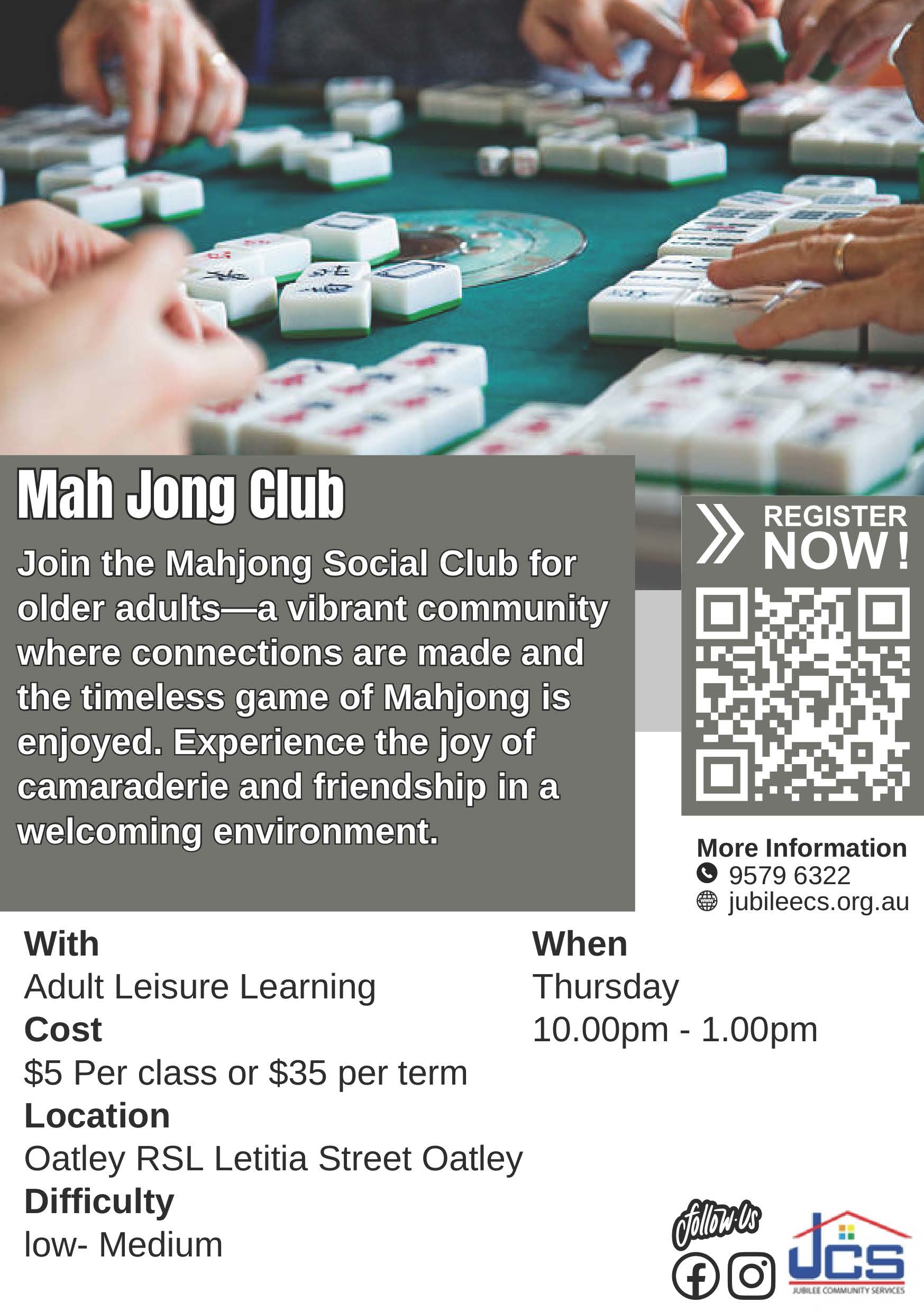 Mah Jong Club – Jubilee Community Services